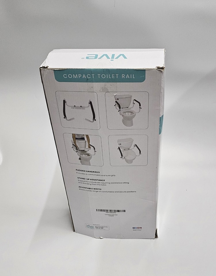 Vive Toilet Safety Rail - Adjustable Grab Bar - Compact Support Frame ...