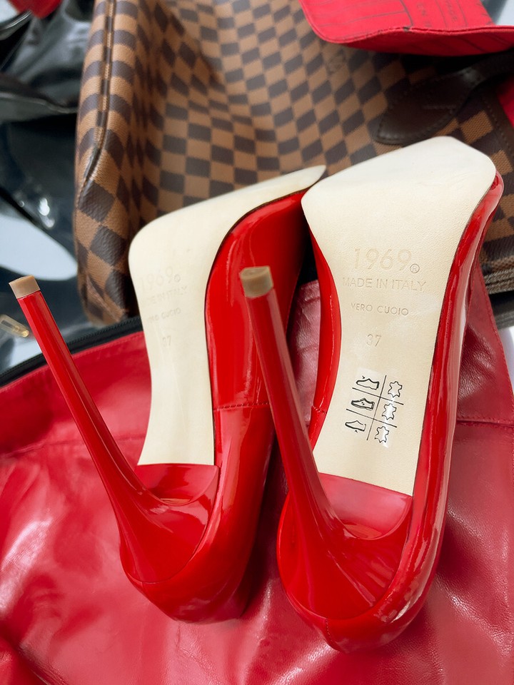 1969 Made in Italy B4 Stiletto High Heels Pigalle Style Leather Pumps ️ ...
