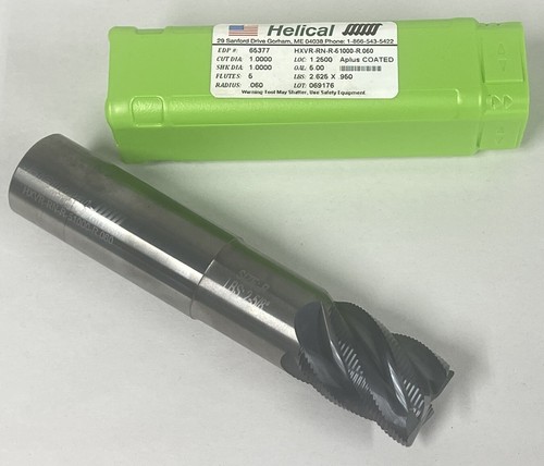 Helical 1" x 1-1/4” x 5” R.06 Solid Carbide End Mill APLUS Coat 5 Flute ...