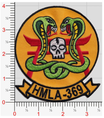 MARINE CORPS HMLA-369 GUNFIGHTERS 1972 EMBROIDERED PATCH WITH HOOK ...