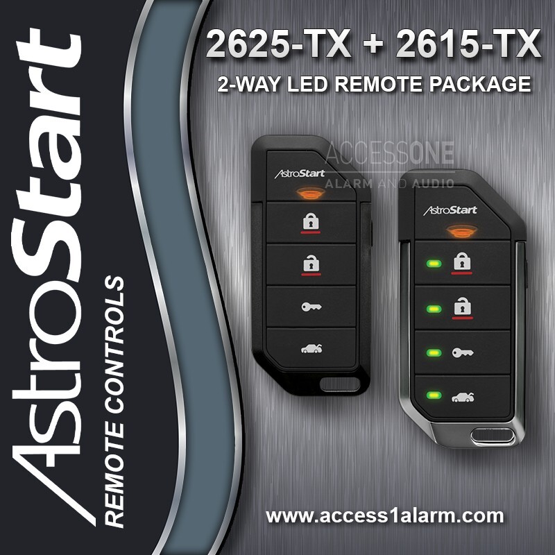 AstroStart 2625-TX And 2615-TX 2-Way LED 1-Mile Remote Control Package ...