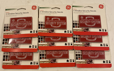 GE Home Security Window Decals Security System 9 packs (45 total ...
