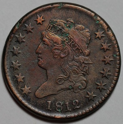 1812 Classic Head Large Cent - Corrosion - US 1c Copper Coin | eBay