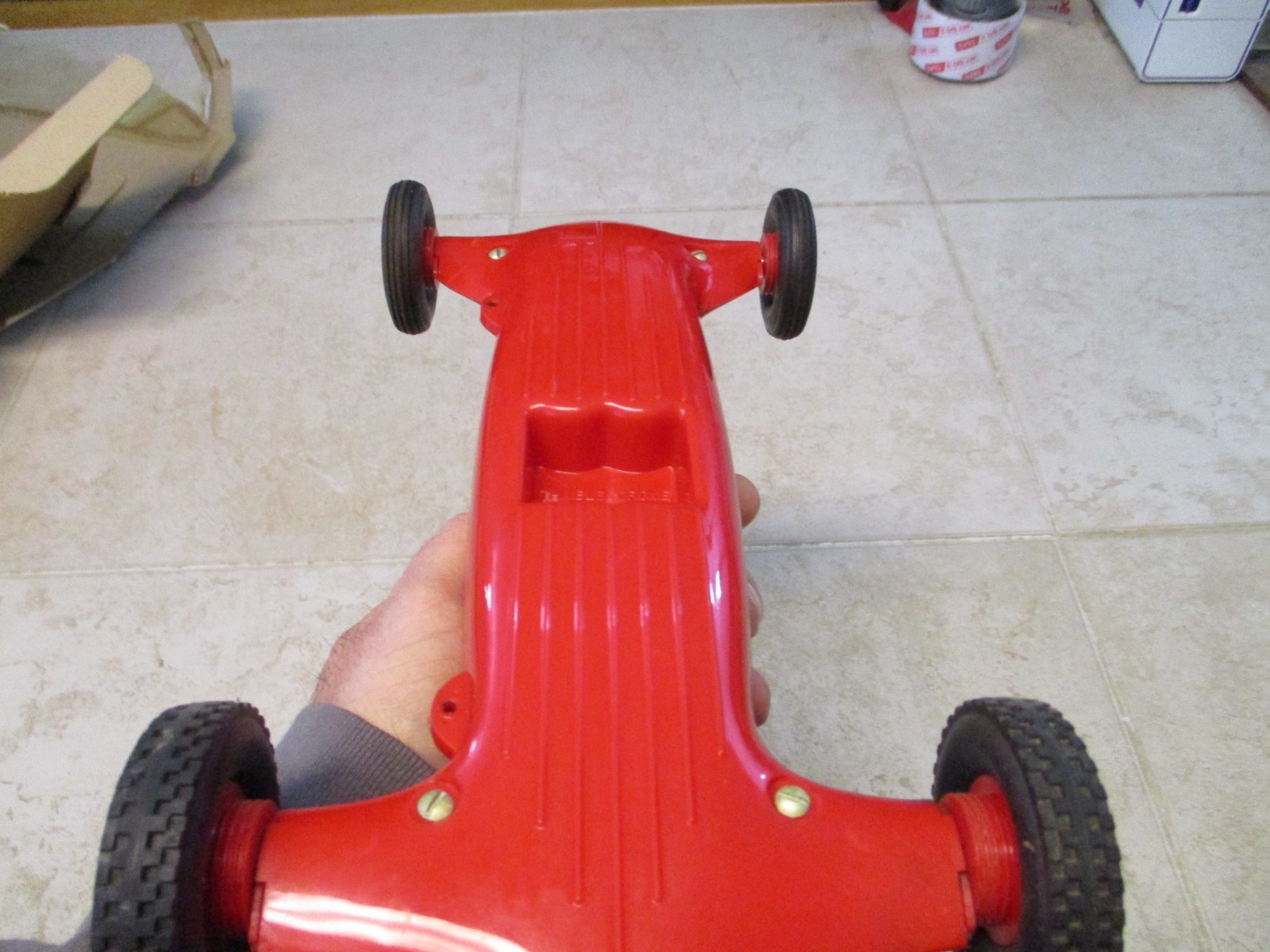 Vintage Thimble Drome Prop Rod #1 Red Tether Race Car .049 Engine NOS w ...