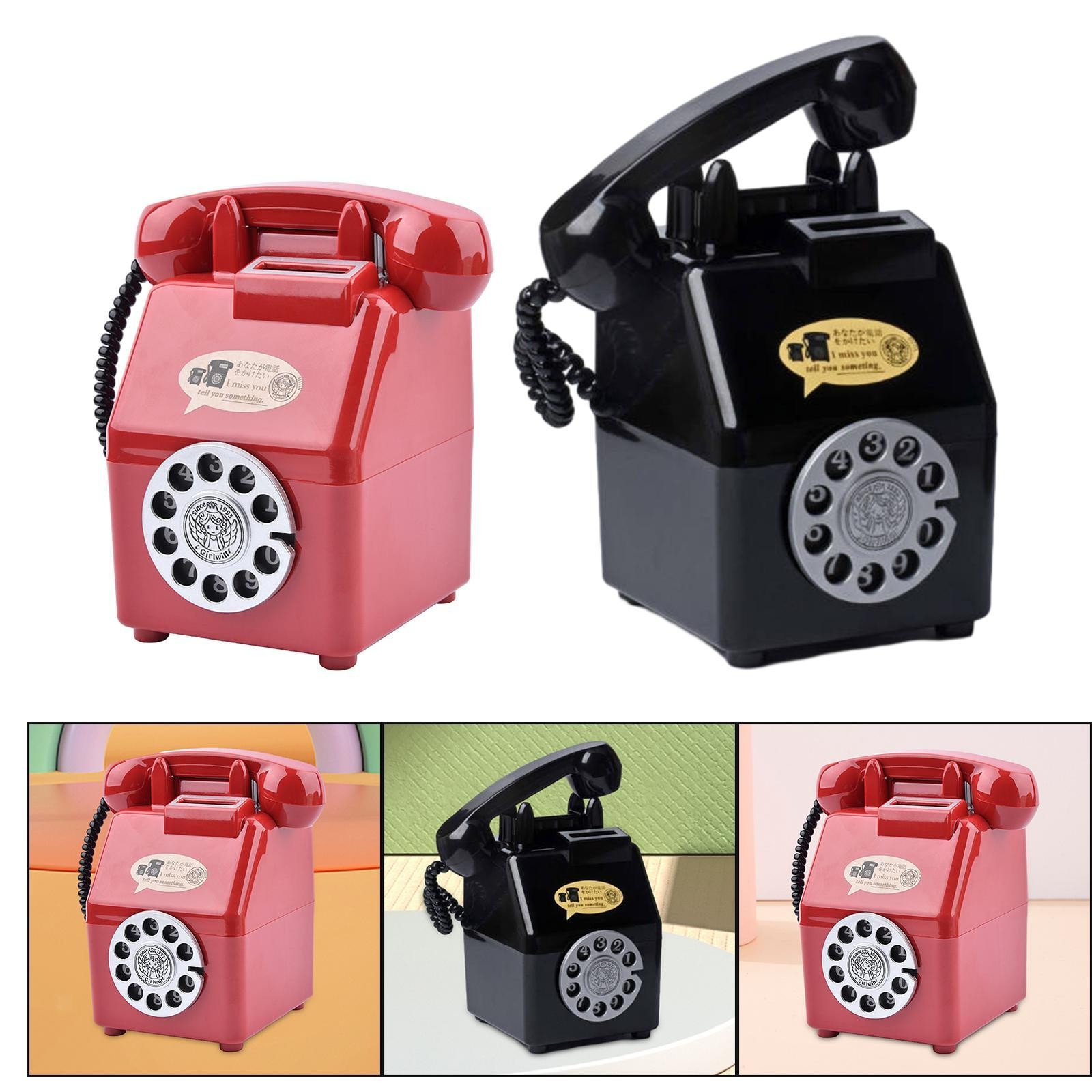 Retro Telephone Piggy Bank Cartoon Coin Bank for Living Room Desktop ...