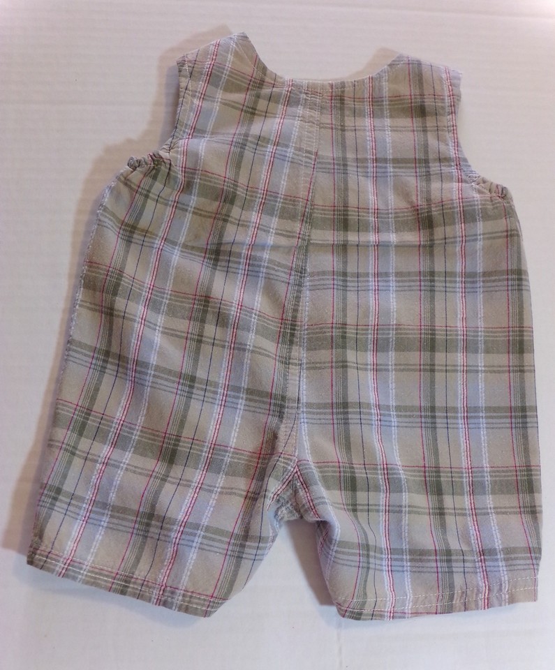 Cradle Togs Safari Friends Plaid One Piece Summer Outfit Size 12 Months ...