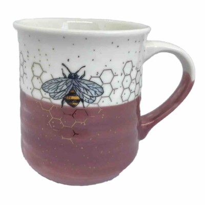 Heartland Hive Bee And Honey Comb Mauve Gold Coffee Mug 16oz Bee Keeper ...
