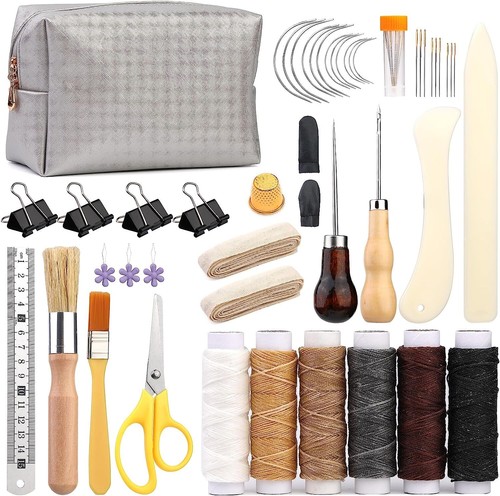 49Pcs Hand Bookbinding Tools Kits with Paper Awl Binding Ribbon Glue ...