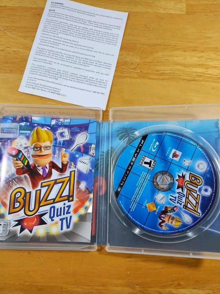 Buzz Quiz TV (Sony PlayStation 3, 2008) PS3 Game Only - FREE SHIPPING ...