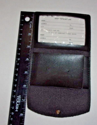 LEATHER MILITARY ID WALLET HOLDS ID CARD | eBay