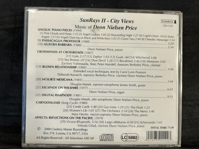 SunRays II - City Views - Music of Deon Price 2000 Cambria Master ...