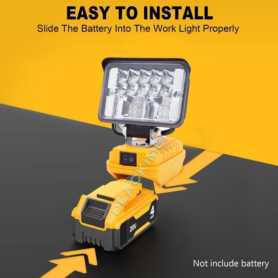 LED Work Light For DeWalt 20V Battery Lihghting Tools for Job Site and ...