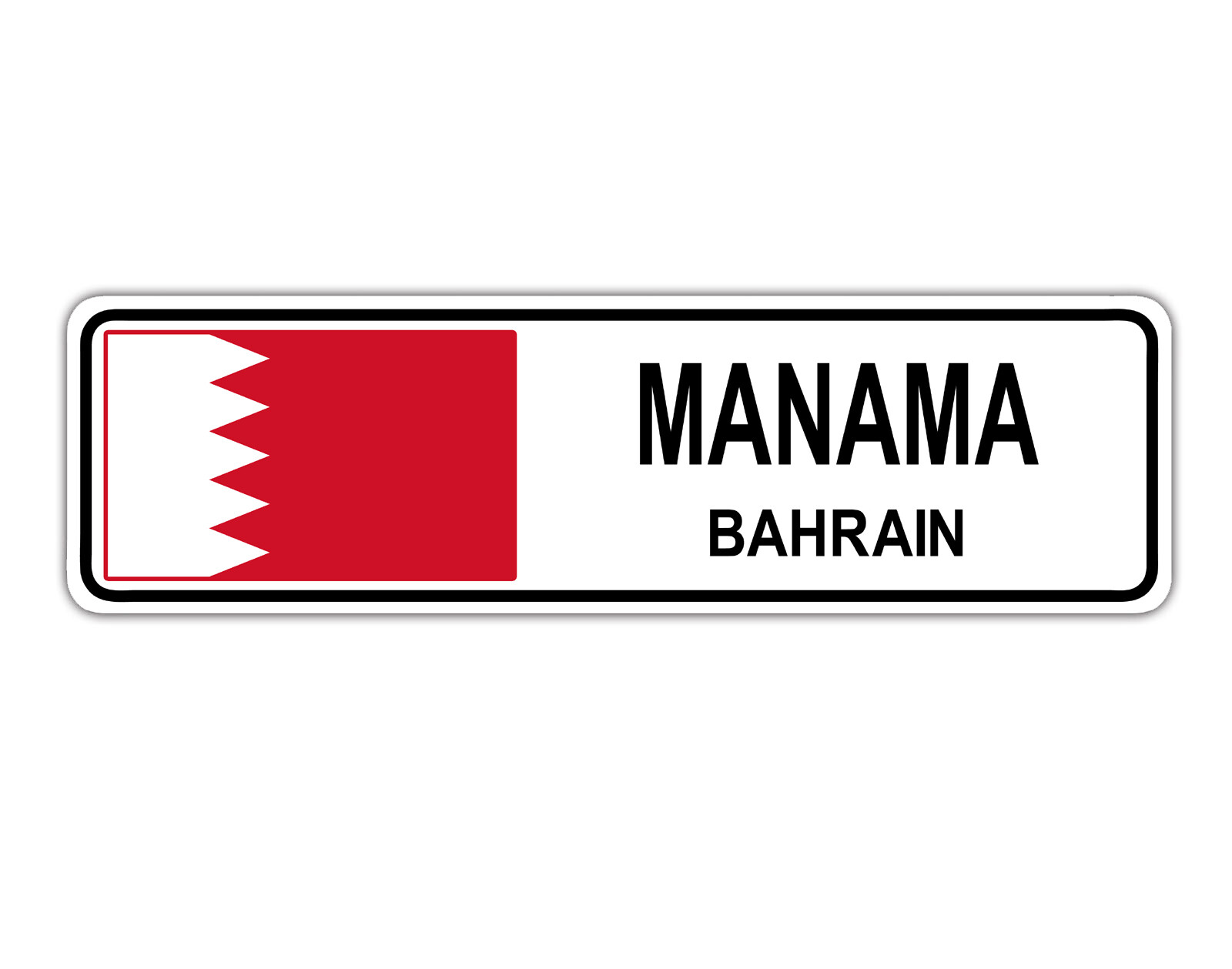 Manama, Bahrain Street Sign Bahraini Flag City Country Road Wall Gift ...