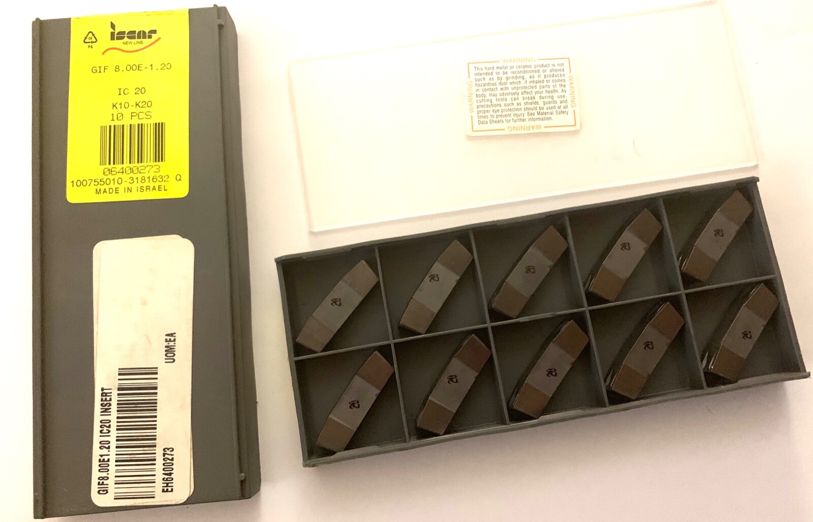 ISCAR Carbide Inserts - GIF 8.00E-1.20 IC20 - Qty. 10 - NEW | eBay
