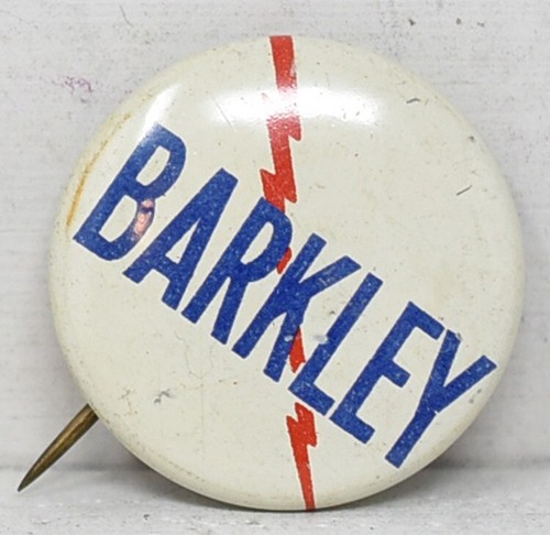 1952 Alben Barkley for US Senate Democratic Campaign Candidate Pinback ...