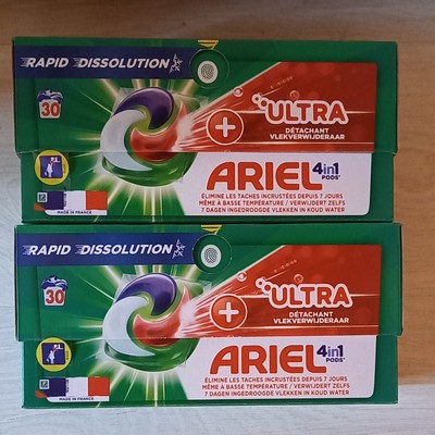 Lot de 2 Boites de lessive Ariel Pods 4 en 1 soit 60 capsules - Ultra ...