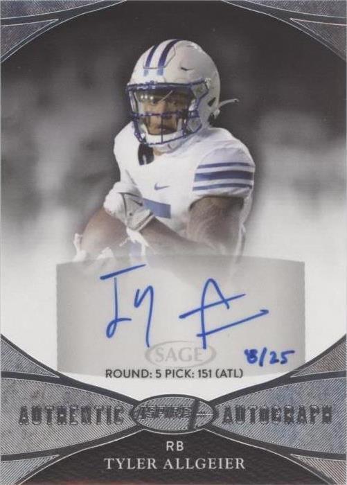 2022 Sage Aspire - Tyler Allgeier #ASP-TA2 Silver /25 (AU, RC) for sale ...