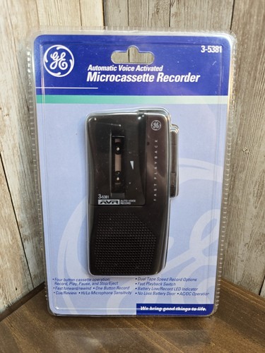 New Genera Electric GE Micro Cassette Tape Recorder 3-5381 AVR Auto ...