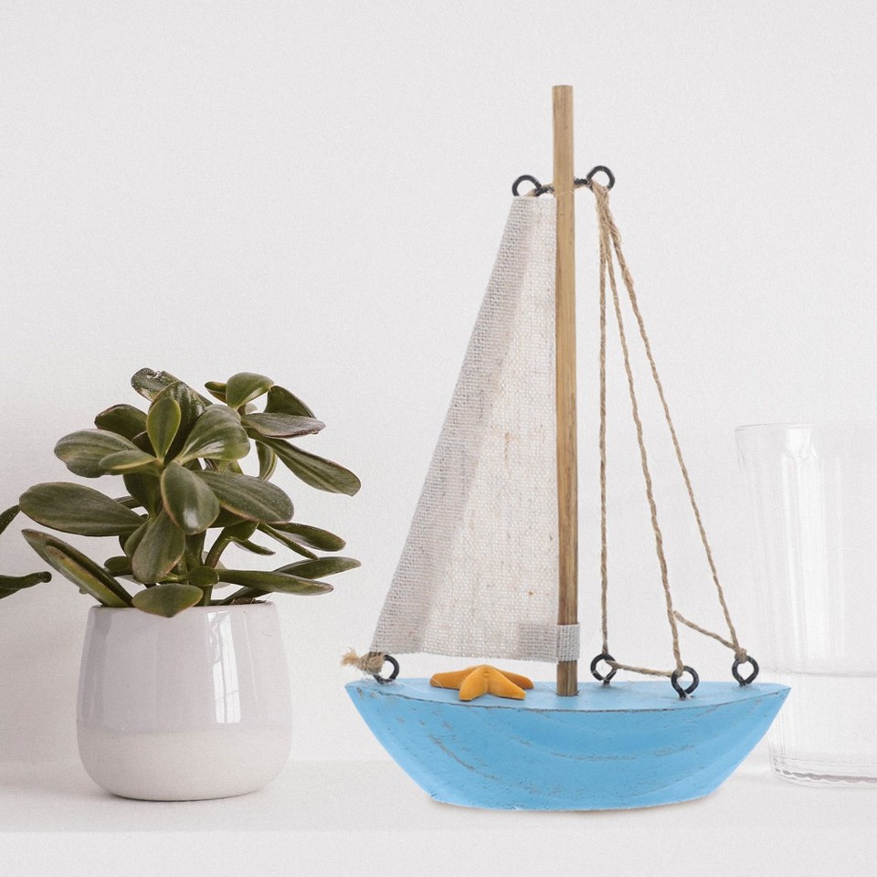 Rustic Sailing Ship Model Theme Party Decoration Sailboat Figurine ...
