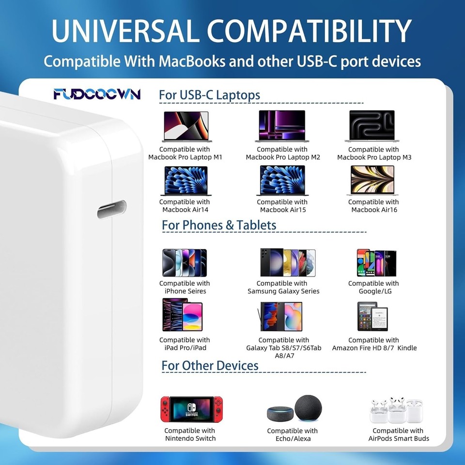 Replacement Mac Book Pro 67W USB C Super Fast Charger Mac Book Pro 16 ...