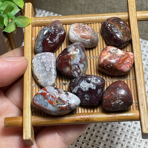 9pcs MEXICAN crazy lace agate rough Tumbled Gemstone home decoration ...