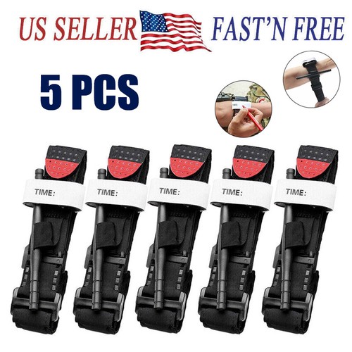 5 Pack Tourniquet - Rapid One Hand Application Emergency Outdoor First ...