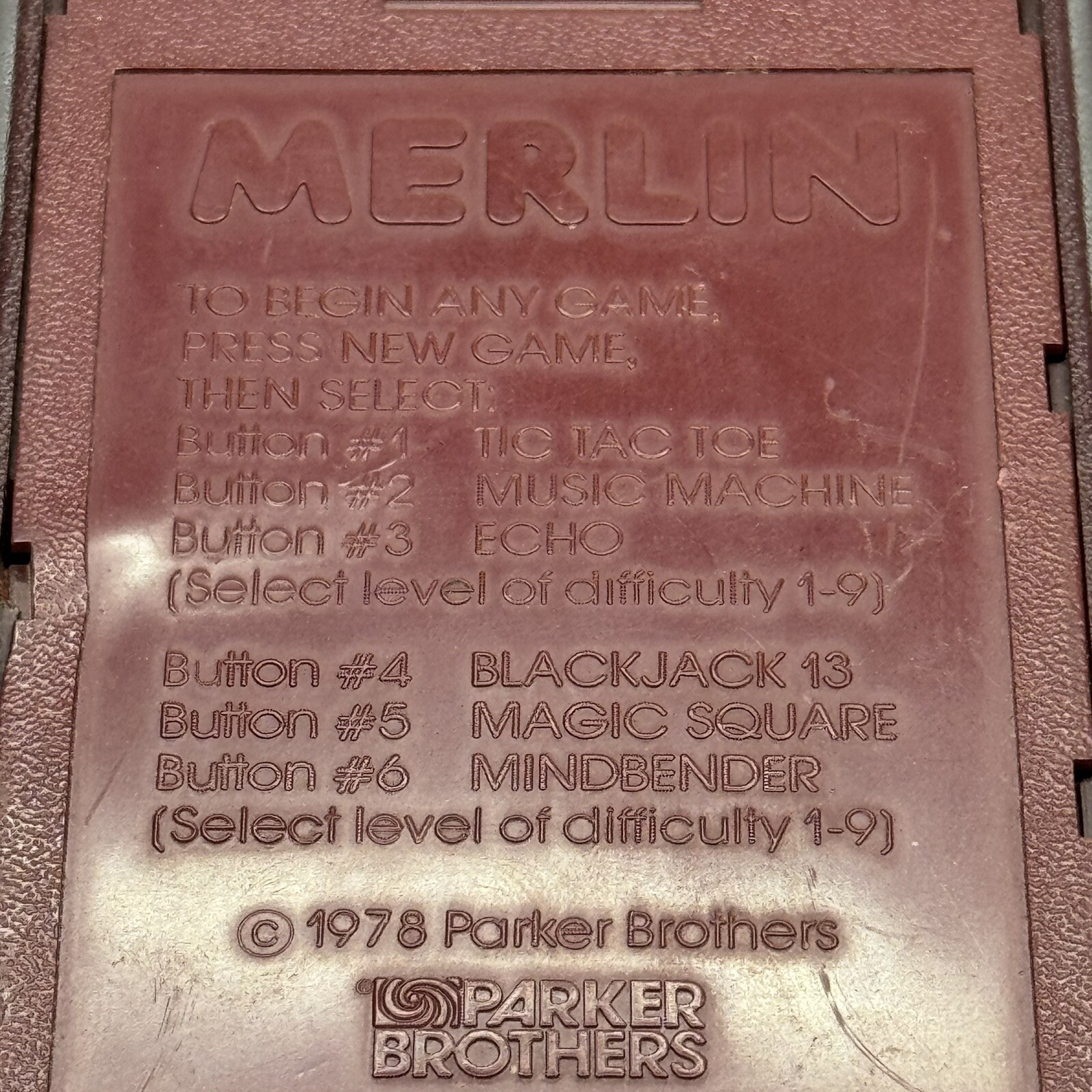 1978 Merlin Electronic Wizard Parker Brothers Vintage Hand Held Game ...