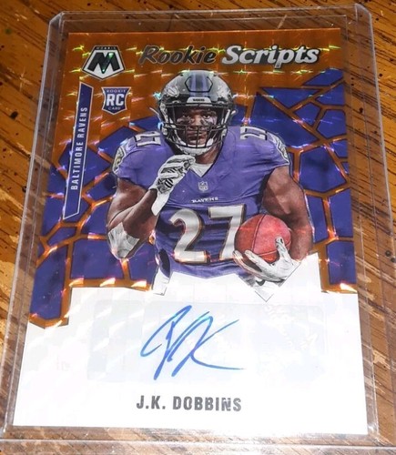2020 Panini Mosaic Rookie Scripts Orange JK Dobbins #RS23 Rookie Auto ...