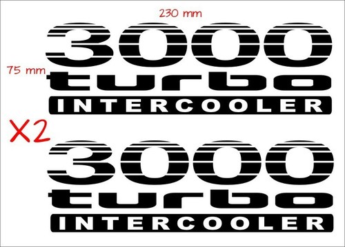 3000 Turbo vinyl decals TWO (2) 230 x 75 mm each CONFIRM your color ...