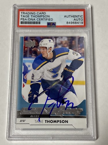 TAGE THOMPSON AUTOGRAPH SIGNED 2017-18 UPPER DECK YOUNG GUNS HOCKEY ...