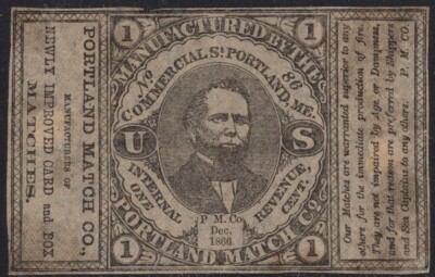 Scott #RO147a Portland Match Co. Stamp 1866 Used Hinged BB-18 | eBay