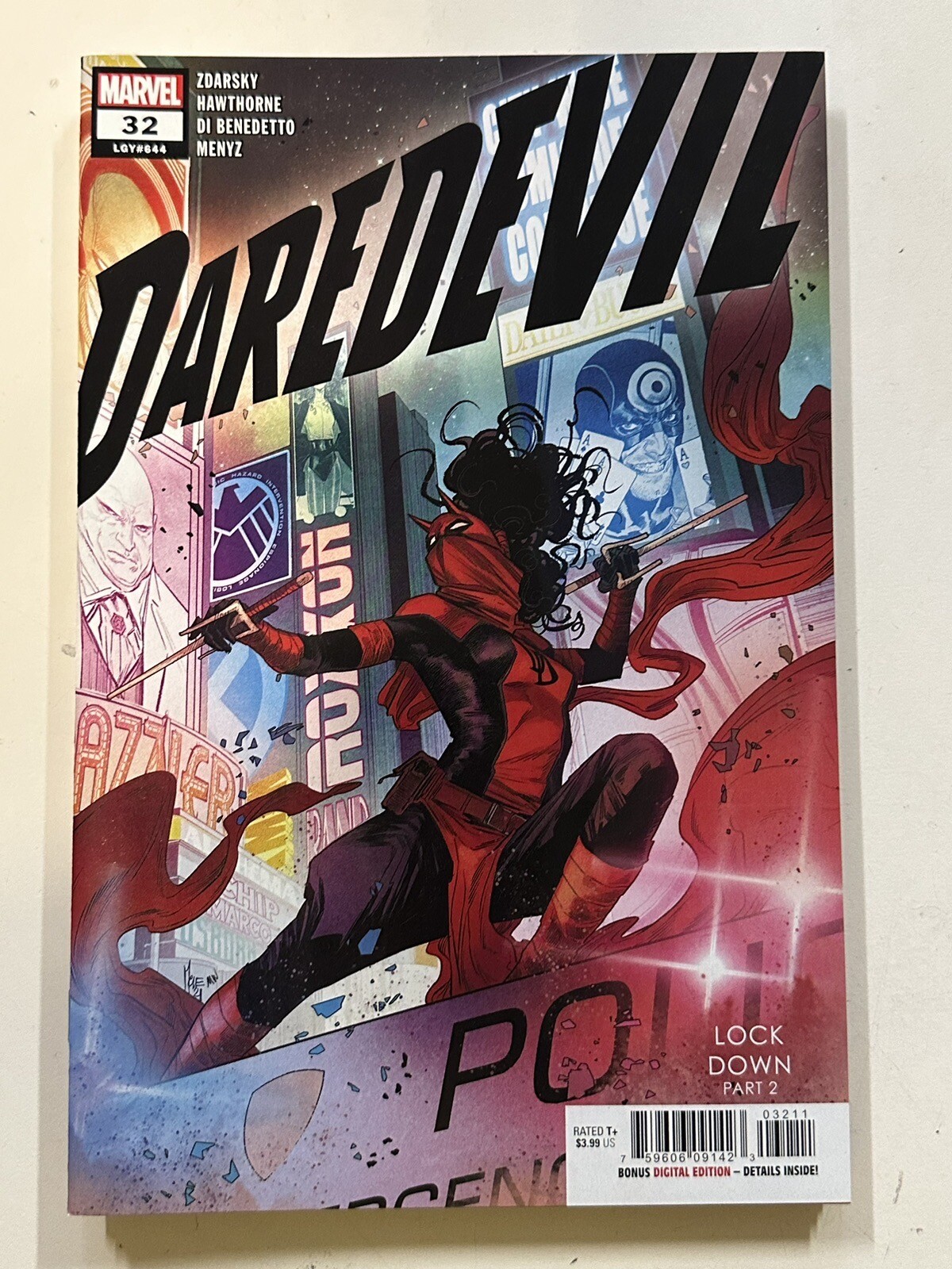 Daredevil #32 Marco Checchetto NM DD Elektra Cover 2021 Marvel Comics ...