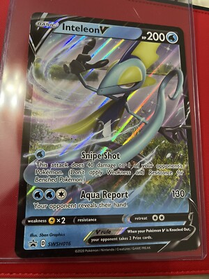 Inteleon V SWSH016 JUMBO Black Star Promo Oversize Pokemon TCG Card ...