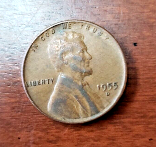 RARE - 1955 D - Error - Wheat Penny “L” In Liberty up rim due to offset ...