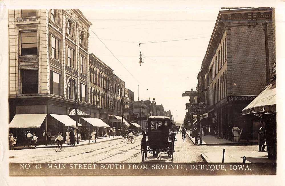 Dubuque Iowa Main Street Scene Real Photo Antique Postcard K51995 | eBay