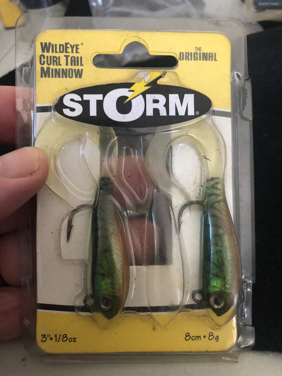 Storm WildEye Curl Tail Minnow 2 pack Fire Tiger Pre-Rigged Soft Minnow ...