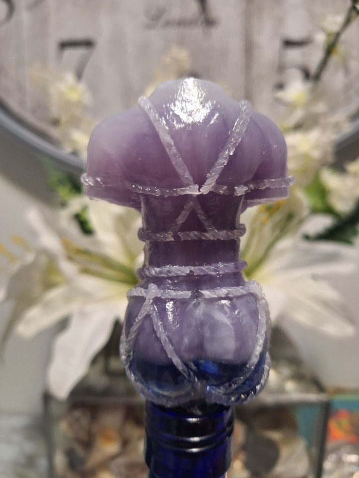 Handmade Epoxy Resin Art Purple Sexy Lady Wine Bottle Topper | eBay