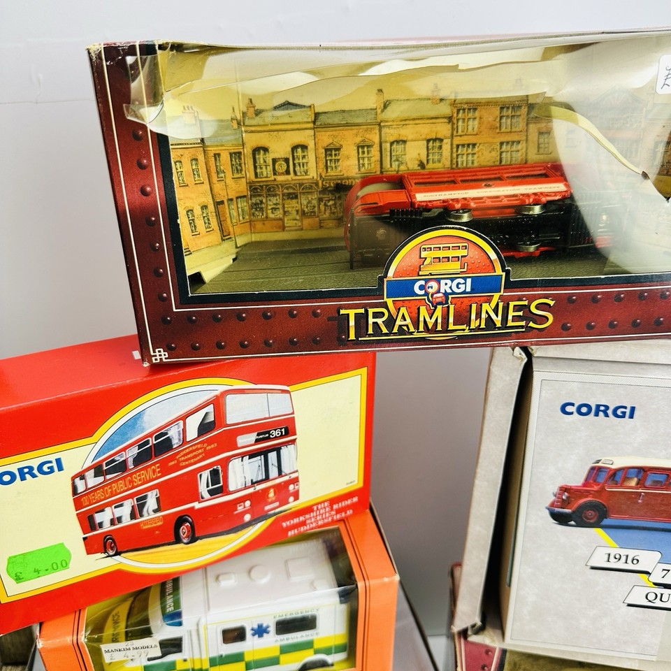 Job Lot Of Corgi Matchbox Ertl Diecast Bus Tram Ambulance Car Models ...