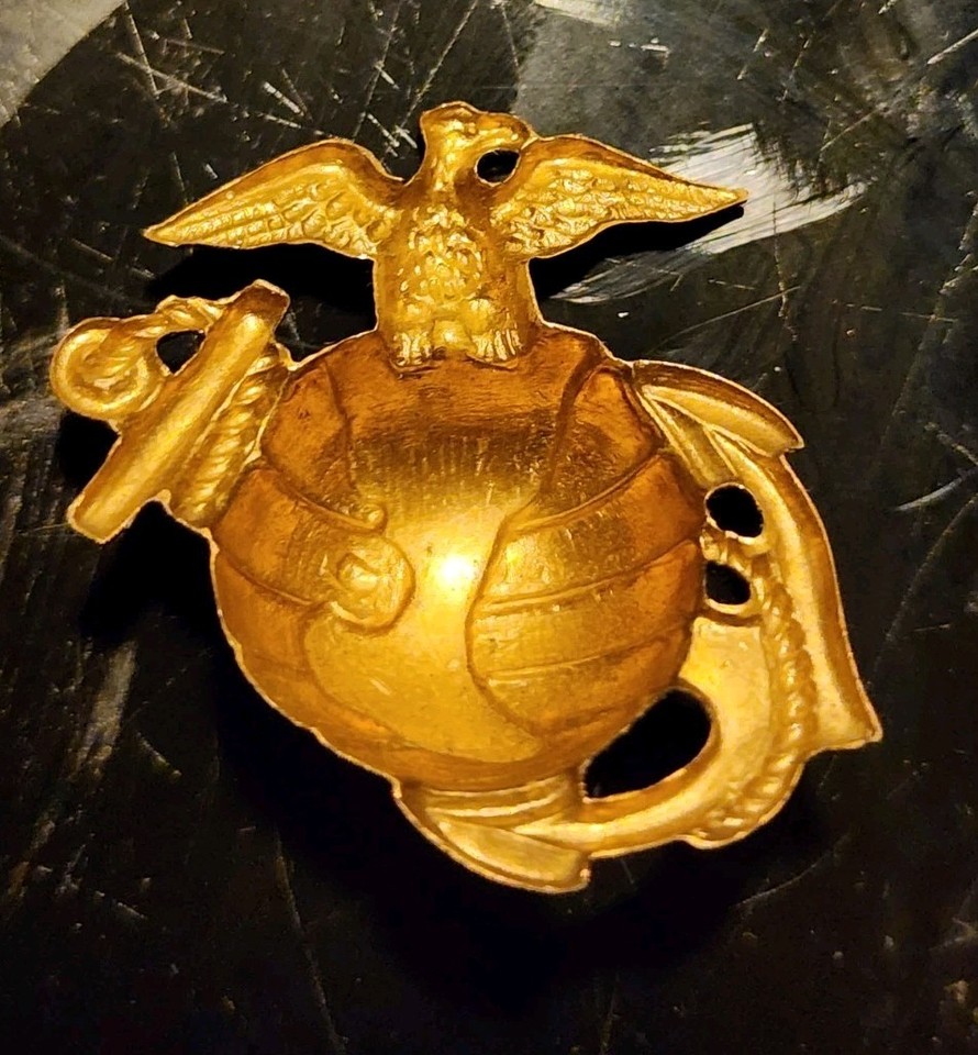 U.S MILITARY MARINE CORPS BRASS USMC EAGLE GLOBE AND ANCHOR EMBLEM | eBay