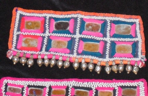 3 Vintage India Banjara Gypsy Tribal Textile Gala Boho Pink Blue Purple ...