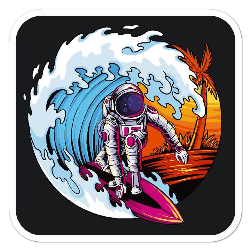 High Res Astronaut Surfer Funny Alien Astronaut Surf With Magic