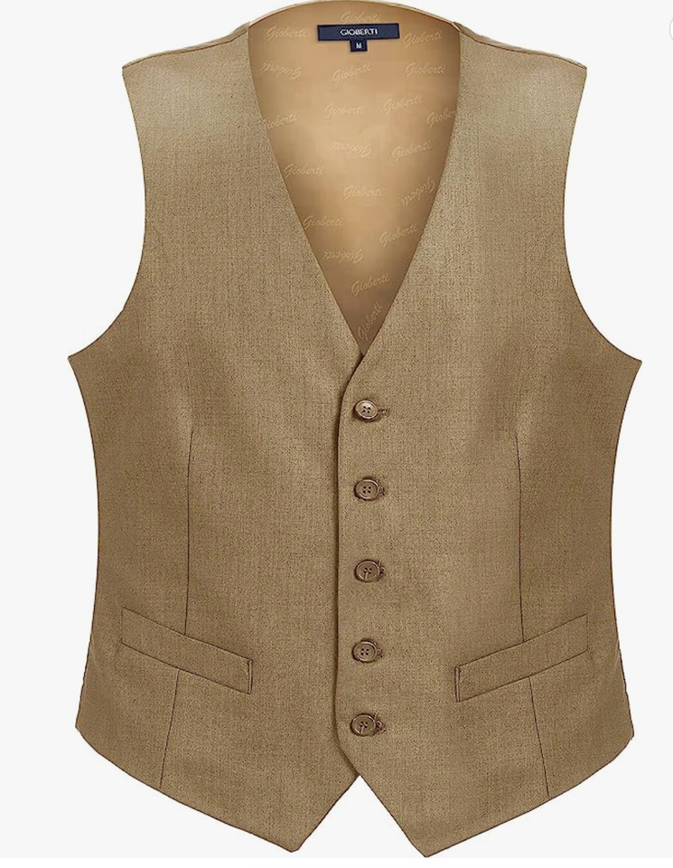Gioberti Men's 5 Button Suit Formal Separat Vest / Khaki / S | eBay