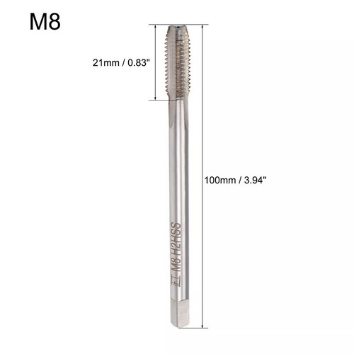 Metric Thread Tap M8 x 1.25 100mm Extra Long Straight Flute Tapping ...