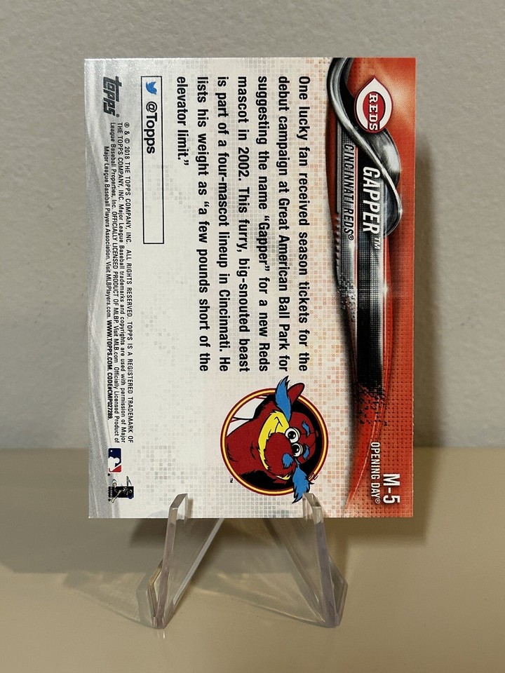 2018 Topps Opening Day Mascot Baseball Card Gapper #M-5 Cincinnati Reds ...