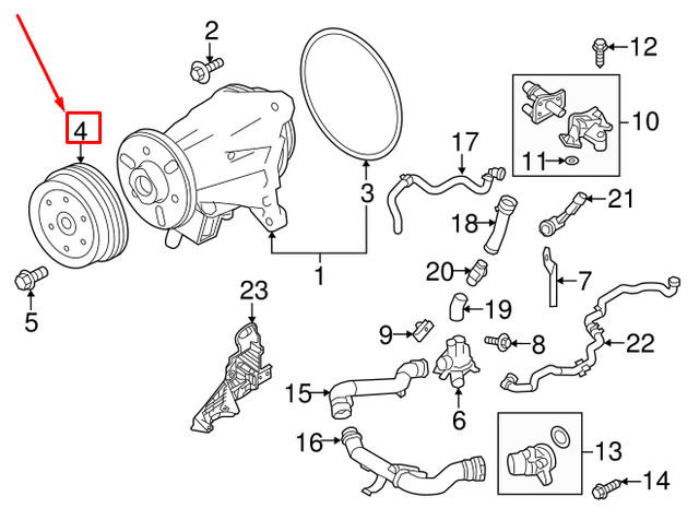 Land Rover Discovery L462 Engine Water Pump Pulley LR071880 OEM for ...