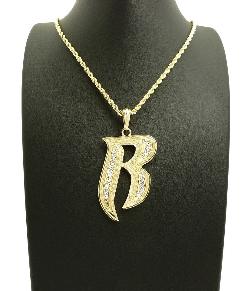 NEW 'R' RUFF RYDERS PENDANT & 24" VARIOUS CHAINS HIP HOP NECKLACES ...