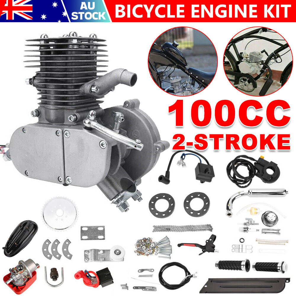 100CC 2 Stroke Motor Engine Motorised Bike Kit Push Petrol Gas Complete ...