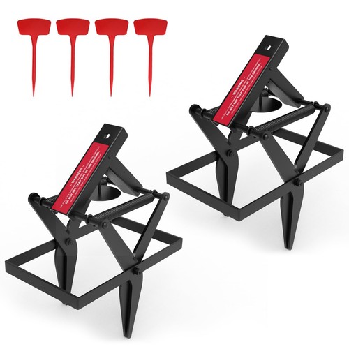 Galvanized Steel Mole Traps, Reusable Gopher Killer for Lawns, 2 Pack ...
