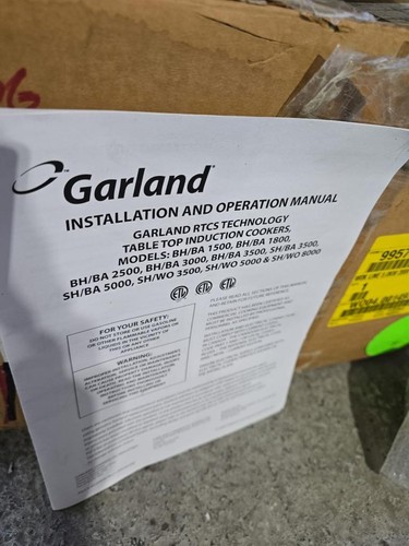 NEW IN BOX Garland Induction Range Countertop Wok Line SH/WO 5000 208V ...