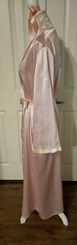 Y2K Jones New York Satin Robe Pink Yellow Belted Full Length Pockets L ...